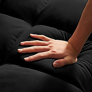 ERYE Black Twin Velvet 2 Pillows Both Side Pockets