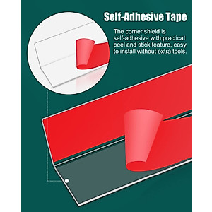 Clear Plastic Wall Corner Guards and Edge Protectors, 4 3 1.7cm Wide Self Adhesive Corner Shield Trim Strips for Home Kitchen Office, Waterproof ( Color : 1.7cm(0.6in) Width , Size : 125cm/49.2in )
