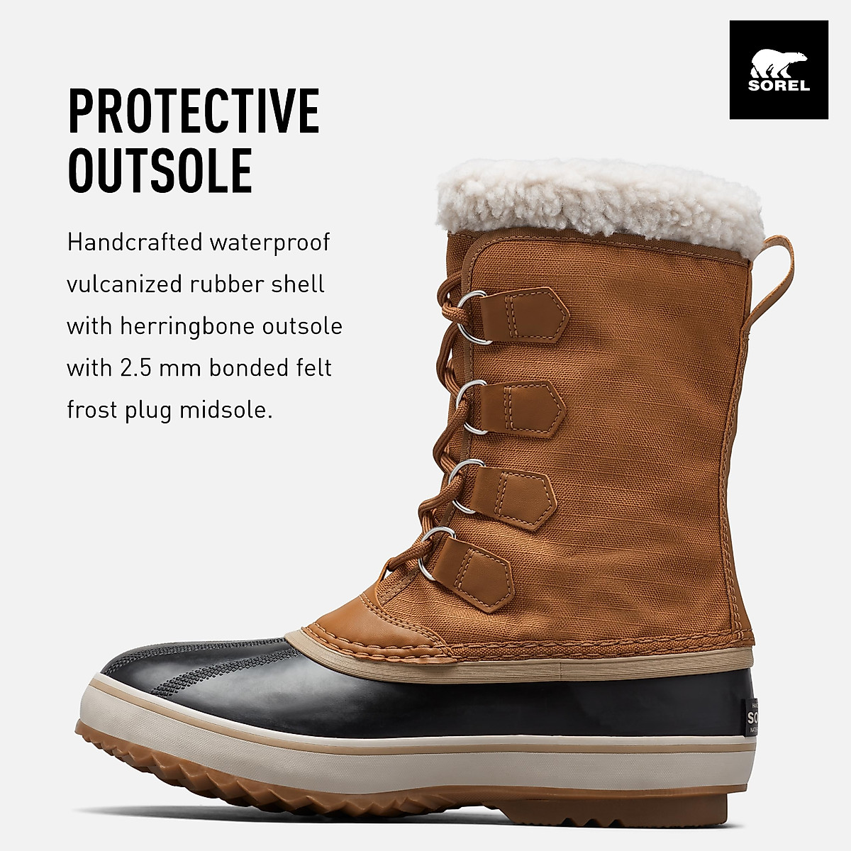 Sorel Men's Snow Winter Boots, Camel Brown Black, 11