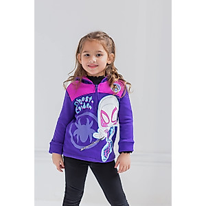 Marvel Spider-Man Ghost-Spider Toddler Girls Fleece Half Zip Fashion Hoodie Blue 5T