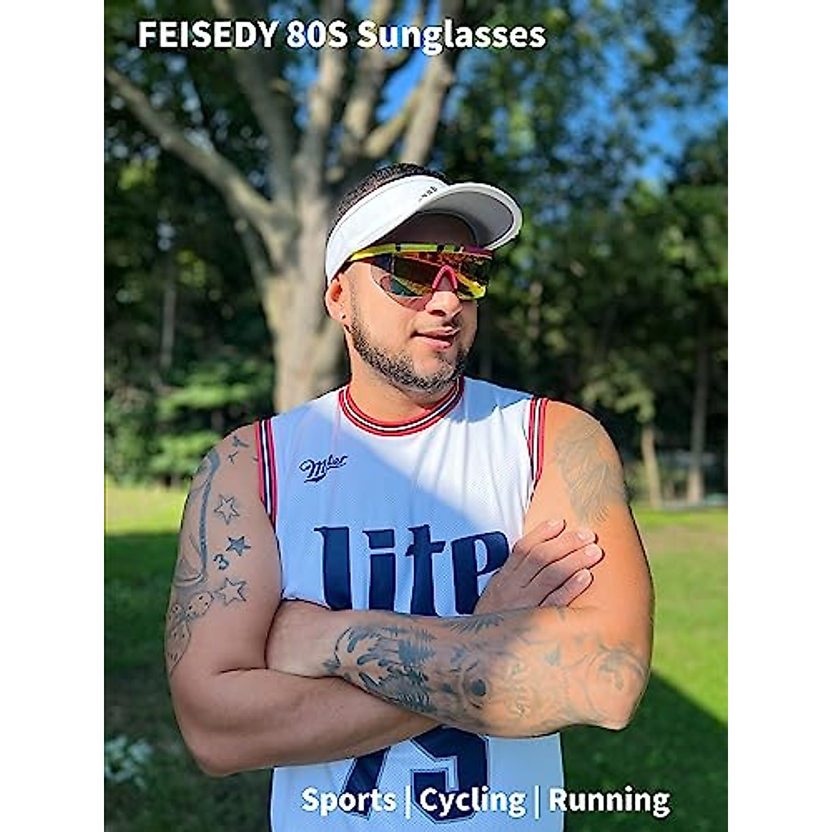 FEISEDY Oversized Mirror Shield Sport 80s Sunglasses Ski Goggles Flat Top One Piece Futuristic Visor Women Men B2522