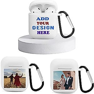 Custom Airpods Case with Keychain Design Photo Logo Text Personalized Airpod Case Fall Scratch Prevention Air Pod Case for Airpods 1st 2nd Generation Men Women (for Airpods Case 1st 2nd Generation)