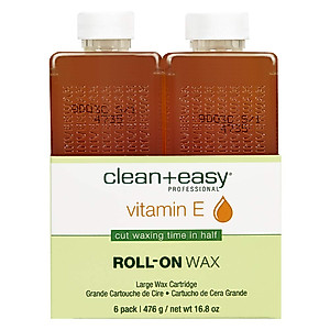 Clean & Easy Vit E Roll-On Wax 6-pack Large Vitamin E, Net Wt. 16.8 oz