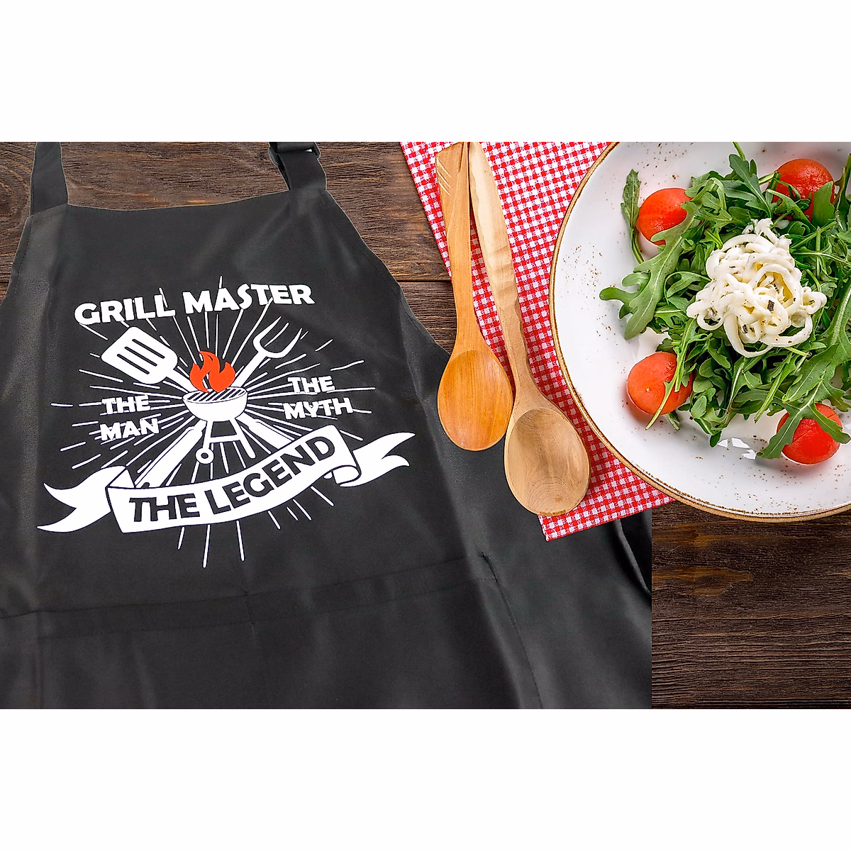 Oxpaynop Funny Grill Aprons for Men, Dad Apron for Grilling, Grill Master Gifts for Men BBQ Cooking Chef Gift for Birthday Fathers Day (Grill Master)