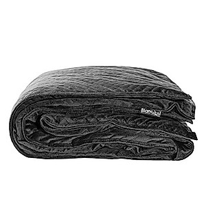 BlanQuil Quilted Weighted Blanket W/Removable Cover (Charcoal 20lb)