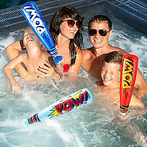 ArtCreativity 20 Inch Pow Inflatable Baseball Bats, (Pack of 12), Baseball Goodie Bags Favors & Superhero Birthday Boy Party Favors, Inflatable Toys for Kids, Carnival Party Prizes for Kids
