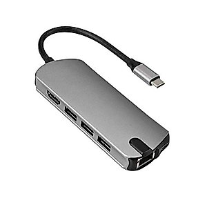 XUNMAIFHB Portable Docking Station,8-in-1 USB Type-c Converter 1 Drag 8 Computer Splitter USB3.0A, HDMI, RJ45 (Gigabit) TF/SD, PD Fast Transmission