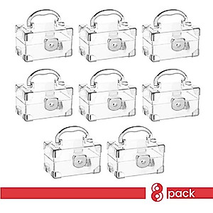 Hammont Treasure Chest Box Shaped Acrylic Candy Boxes - 8 Pack - 2.75"x1.65"x1.57" - Perfect for Weddings, Birthdays, Party Favors and Gifts | Designer Cute Clear Lucite Plastic Treat Containers