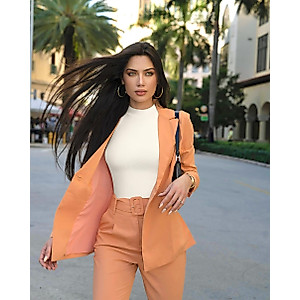 OQQ Women's 2 Piece Sexy Ribbed Sleeveless High Neck Tank Top BodySuit, Black,beige, Small