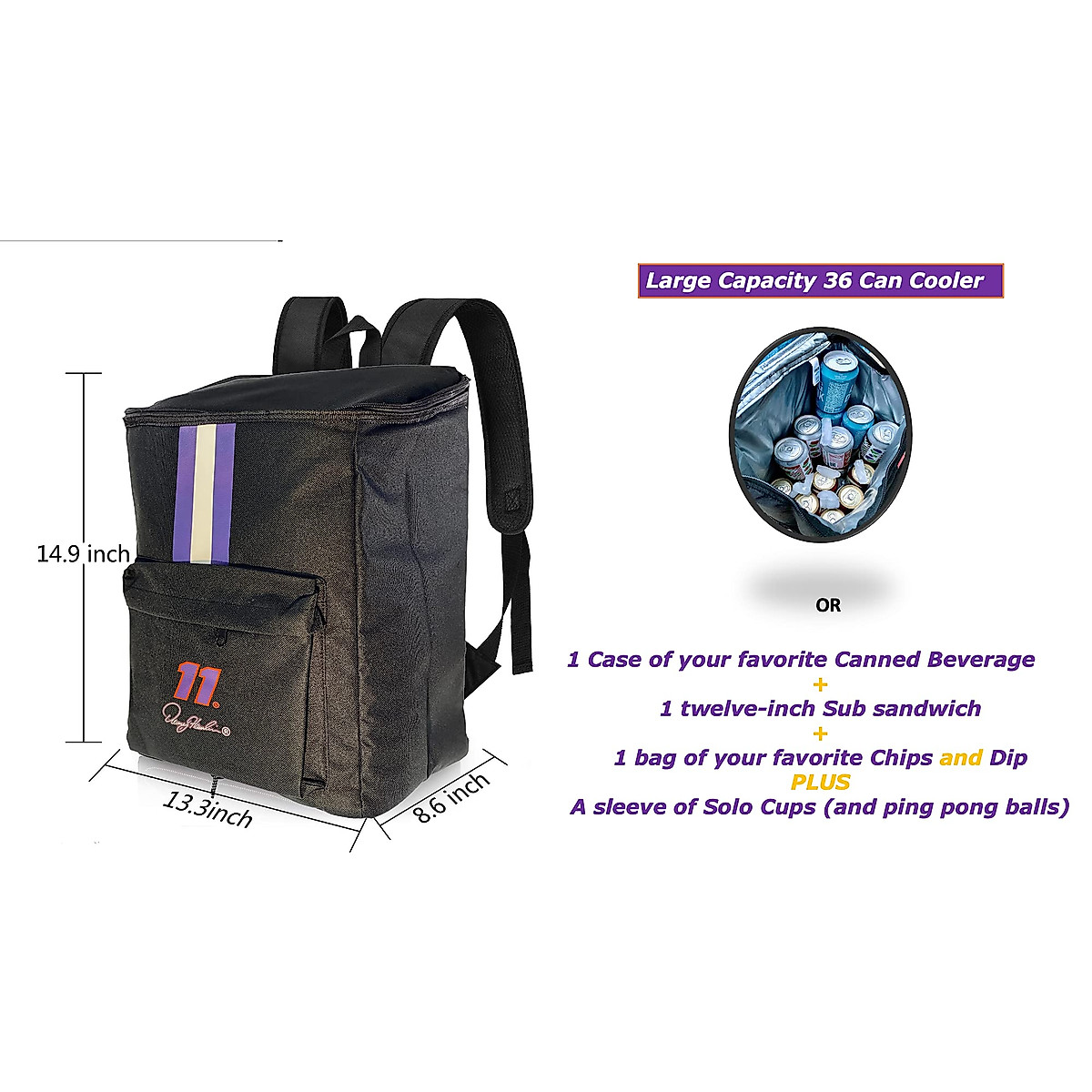 FOCO Cooler Backpack - Portable Soft Insulated Bag Holds 36 Cans - Show Your Team Spirit with Officially Licensed Fan Gear