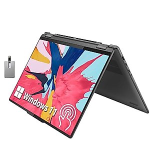 Lenovo Yoga 7i 2-in-1 360° 16" WUXGA Touchscreen Laptop, Intel Core-i5 1335U, 8GB RAM, 2TB PCIe SSD, Backlit Keyboard, Fingerprint Reader, Win 11, Storm Grey, 32GB Snowbell USB Card