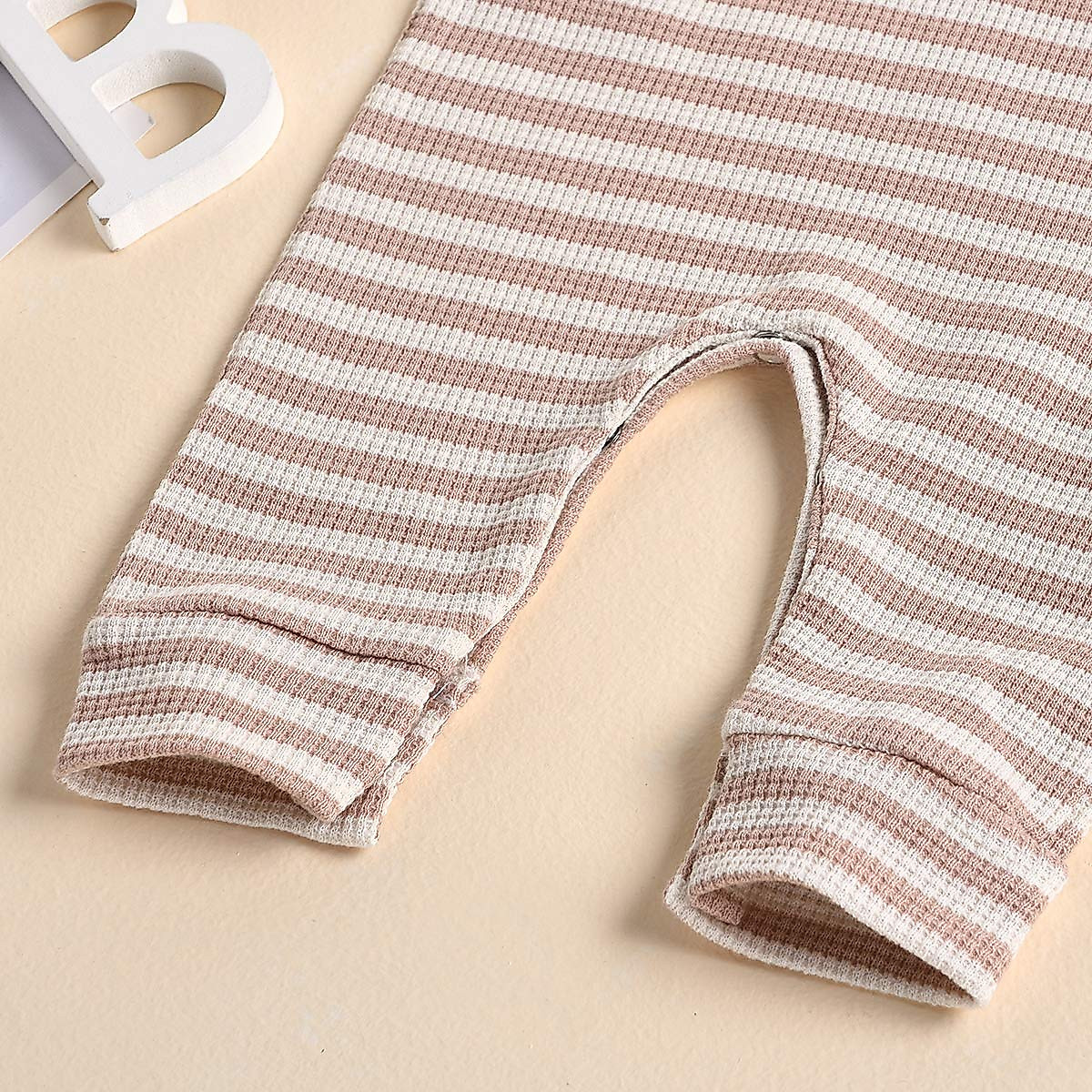 Aimaopao Newborn Infant Baby Girl Romper Bodysuit Girls Stripe Print One Piece Jumpsuit Pants Clothes Outfits (Stripe Long Sleeve Pink, 0-3 Months)
