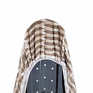 HOMZ 1915078 Premium Standard Width Ironing Board Cover and Pad, Taupe/Brown/White Pattern