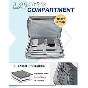 BAGSMART Duffle Bag Large Weekender Overnight Bag with Shoe Bag, can Hold 15.6 inch Laptop, Carry-on Bag for Travel, Gym, Work, 27L (Light Grey)