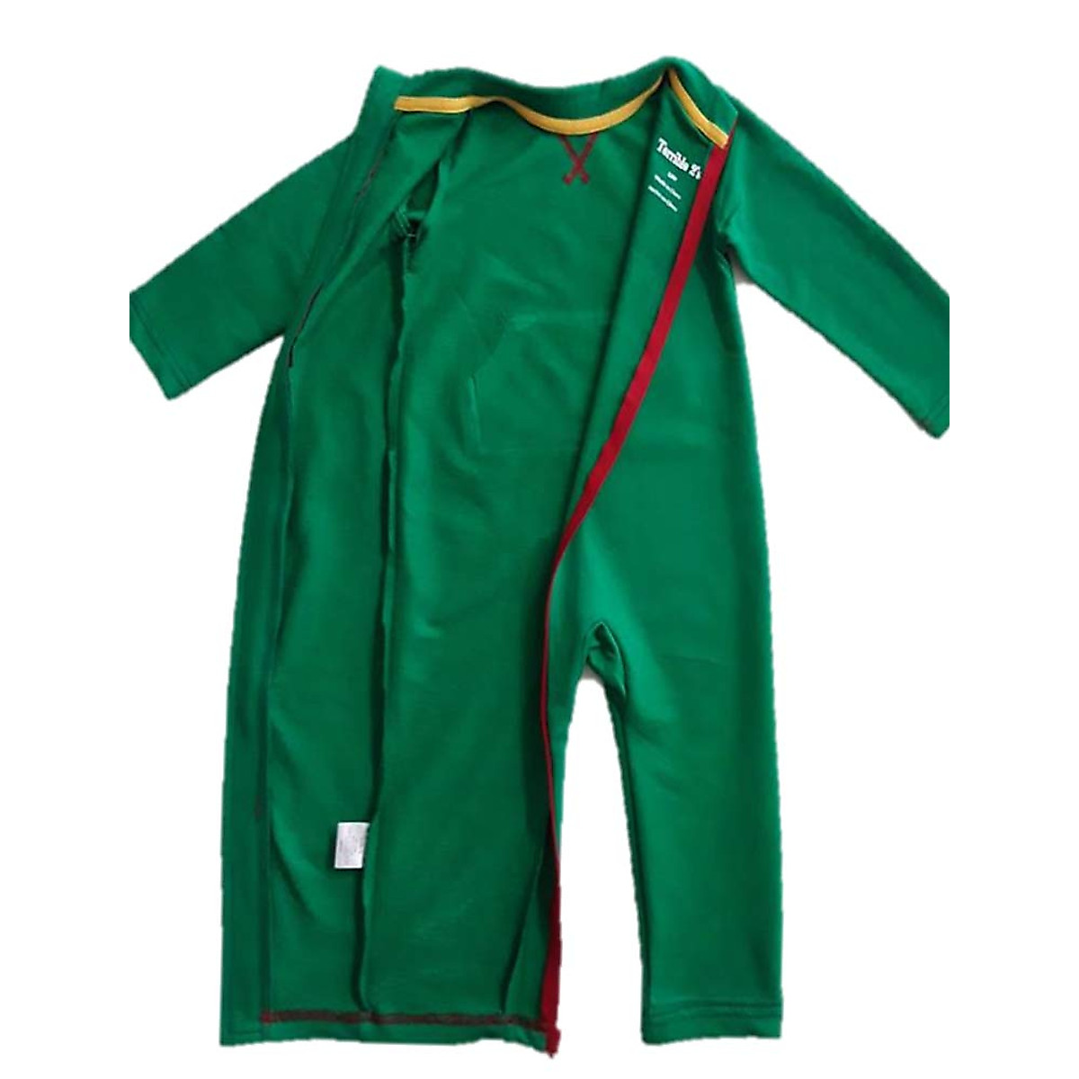 Terrible 2's Strip-Proof Toddler Romper with a Back Zipper in Green/Red (5T)