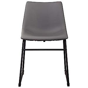 Signature Design by Ashley Centiar Urban Industrial 19" Faux Leather Bucket Dining Chair, 2 Count, Gray