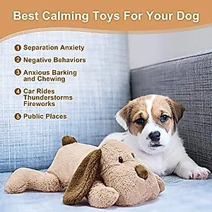 Moropaky Puppy Heartbeat Toy for Anxiety Relief Dog Behavioral aid Toy for Puppies Sleep Aid Separation Anxiety Soother Cuddle, Brown