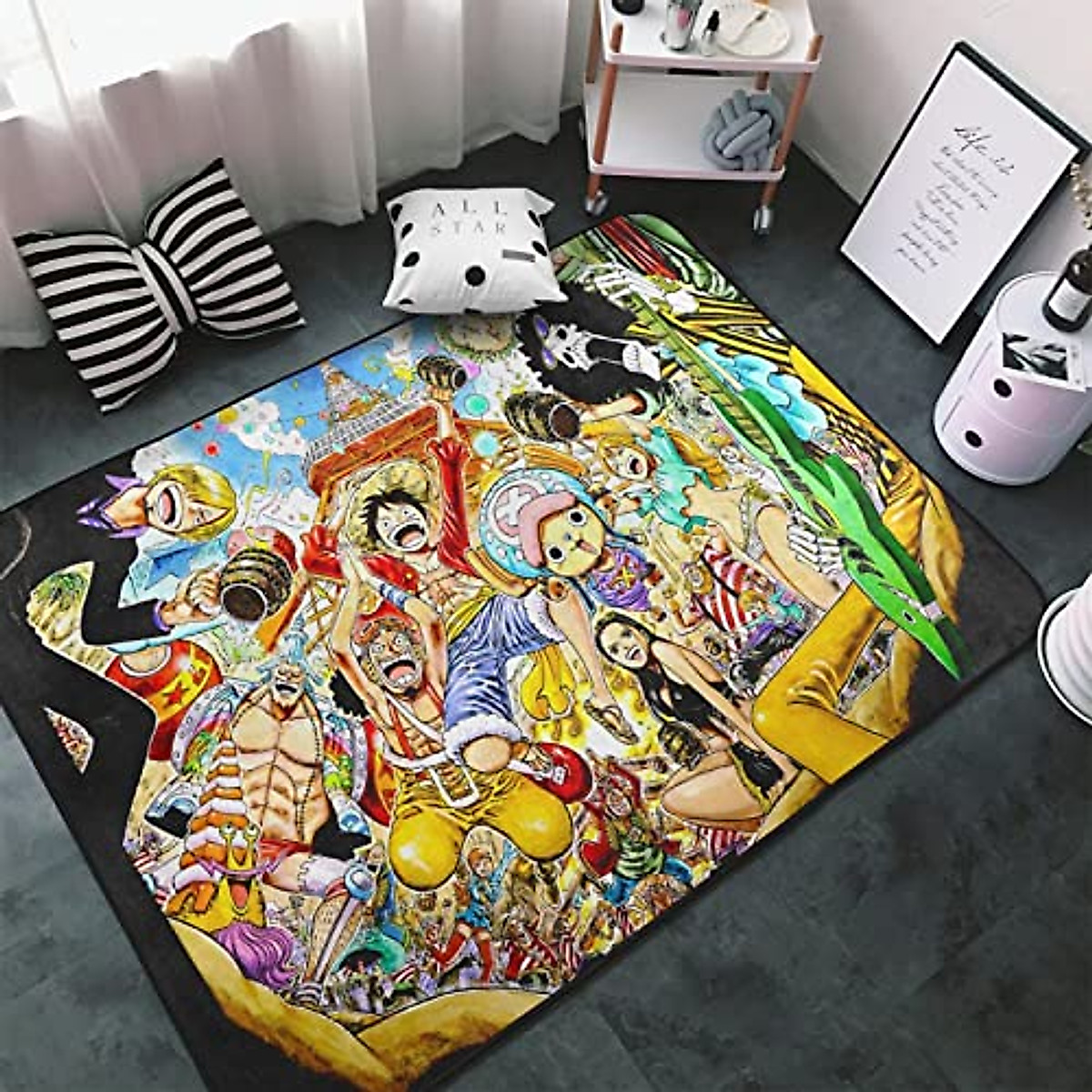 J-LOVE Rugs Anime Area Rugs Birthday Gifts Non-Slip Carpet Decorations for Living Room Bedroom 60 * 39 Inch