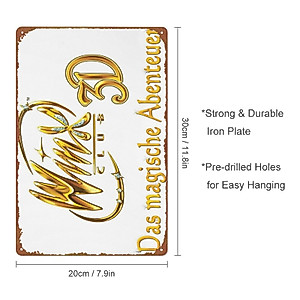 Winx Club 3D: Magical Adventure Men's Wall Decoration Old Car Shop Movie Poster Oil and Gas Station Logo 8 × 12 inches