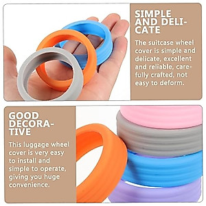 Luggage Compartment Wheel Protection Cover, Suitcase Wheel Protector Covers, Luggage Wheel Covers for Suitcase, 8 PCS Luggage Compartment Wheel Protection Cover-8PCS-Orange