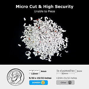 BONSEN 12-Sheet Crosscut Paper Shredder for Home Office, 52dB, P-4, Large 6-Gal Bin, 10-Min Non-Stop Running, Credit Card/Staple Shredder for Home