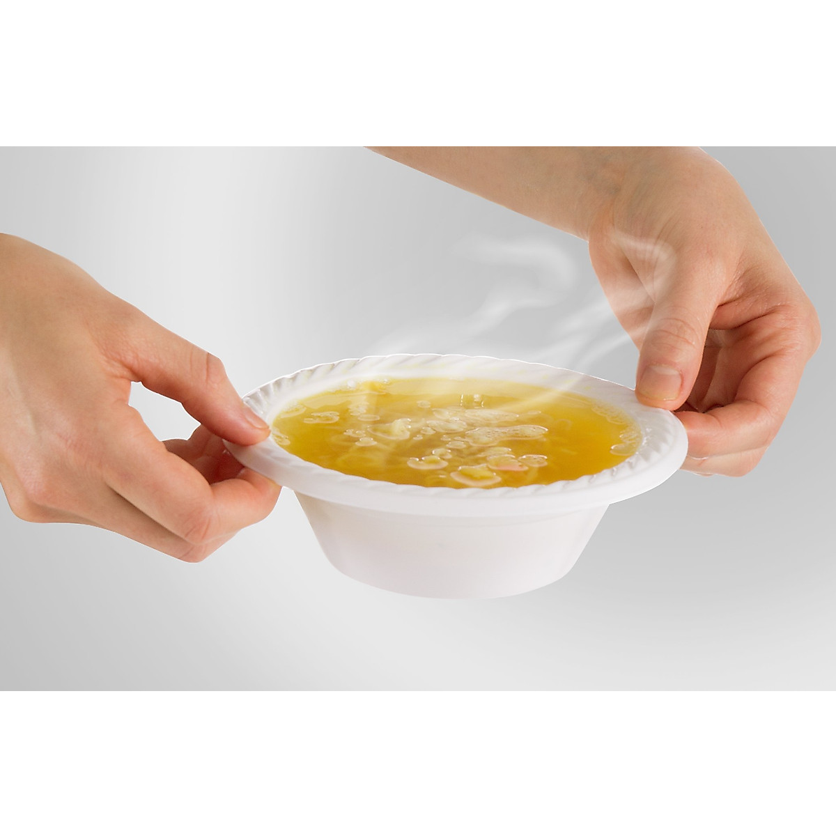 BluShine 250 Pack – 12 Oz Disposable Plastic Soup Bowl Plates – Extremely Strong and Sturdy – Heat-Resistant and Soak-Proof - Does Not Melt or Cave in Microwave – Heavy Duty BPA-Free Plastic