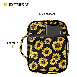Flashideas Sunflower Portable Bible Cover Carrier Tote Bag Carry Bible Notebook Study Bible Case, Bible Cover Travel Purse Cell Phone Bags, Bilble Journaling Supplies