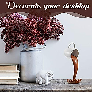Jetec Floating Spilling Coffee Cup Magic Pouring Splash Coffee Mug Pouring Spilling Coffee Mugs Cafe Novelty Funny Coffee Cup Sculpture Art Decoration for Home Decor Coffee Lover (Brown Floating)