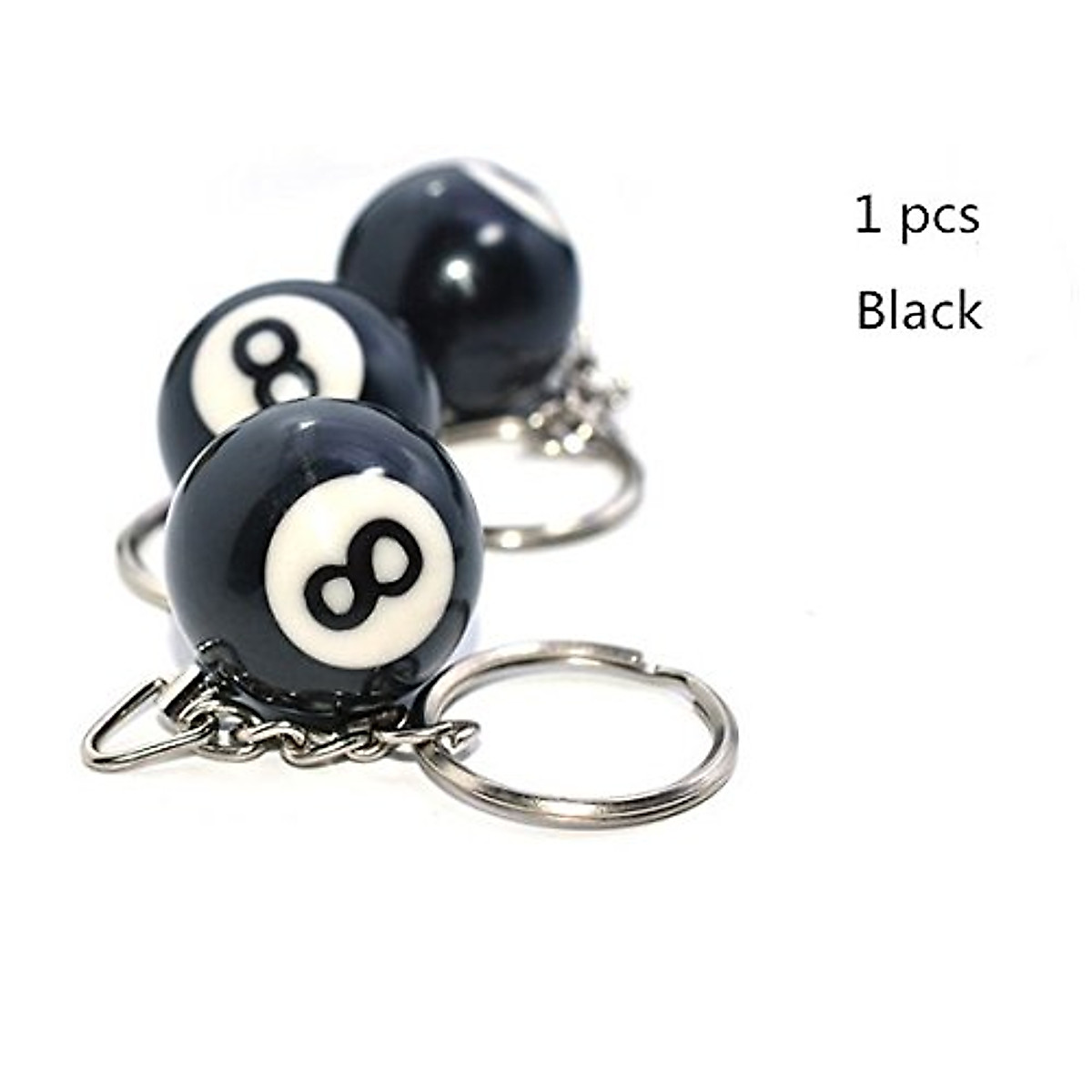 BeeSpring 8 Ball Keychain Creative Key Chain Diameter 0.98 In