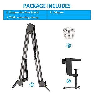 SoloCast Boom Arm Mic Stand, Adjustable Suspension Boom Scissor Arm Stand for HyperX SoloCast Gaming Microphone by SUNMON