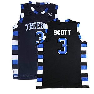 Mens One Tree Hill Scott Moive Basketball Jersey (#3 Black, Medium)