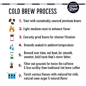 High Brew Coffee, Nitro Black, Cold Brew Coffee, Sugar Free, Dairy Free, 10 Fl Oz, Ready-To-Drink (Pack of 12)