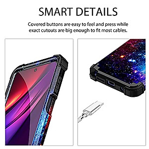 Miqala for Moto G Stylus 2022 5G/4G Case,Shiny in The Dark Three Layer Heavy Duty Shockproof Hard Plastic Bumper +Soft Silicone Rubber Protective Case for Moto G Stylus2022,Blue Sky.