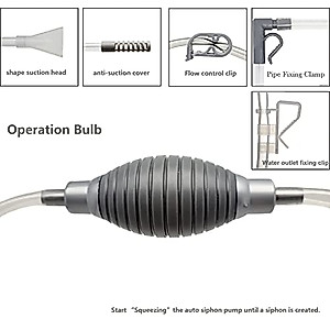 AREPK 10 Gallon Fish Tank cleaner and Aquarium Water Changer Siphon with a Thinner Water Tubing. Perfect for Cleaning Small Fish Tanks, Gravel Vacuum for Aquarium Kit