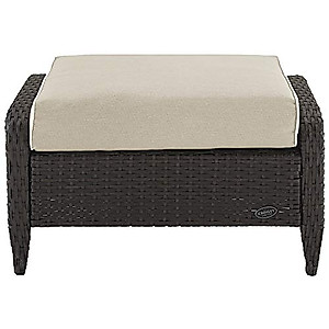 Crosley Furniture KO70067BR-SA Kiawah Outdoor Wicker Ottoman, Sand