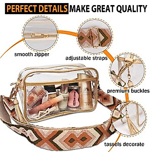 XSUIOY Clear Crossbody Bag Stadium Approved Clear Purse Bag for Women with Adjustable Strap Clear Stadium Bag for Concerts Sports Events Festivals(yellow)