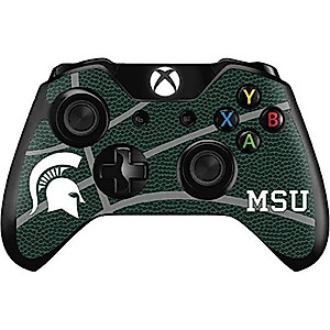 Skinit Decal Gaming Skin compatible with Xbox One Controller - Officially Licensed College Michigan State University Green Basketball Design