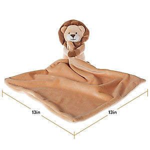 Apricot Lamb Stuffed Animals Security Blanket Yellow Lion Infant Nursery Character Blanket Luxury Snuggler Plush(Yellow Lion, 13 Inches)