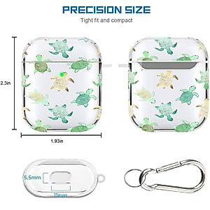 Cute Turtle AirPods Case Cover,Soft TPU AirPods Case 2&1 Shockproof Silicone Waterproof AirPods Skin Cover Protective Case for Airpods 1st/2nd Charging Case for iPhone XR/7/7P/8/8P (Little Turtle)