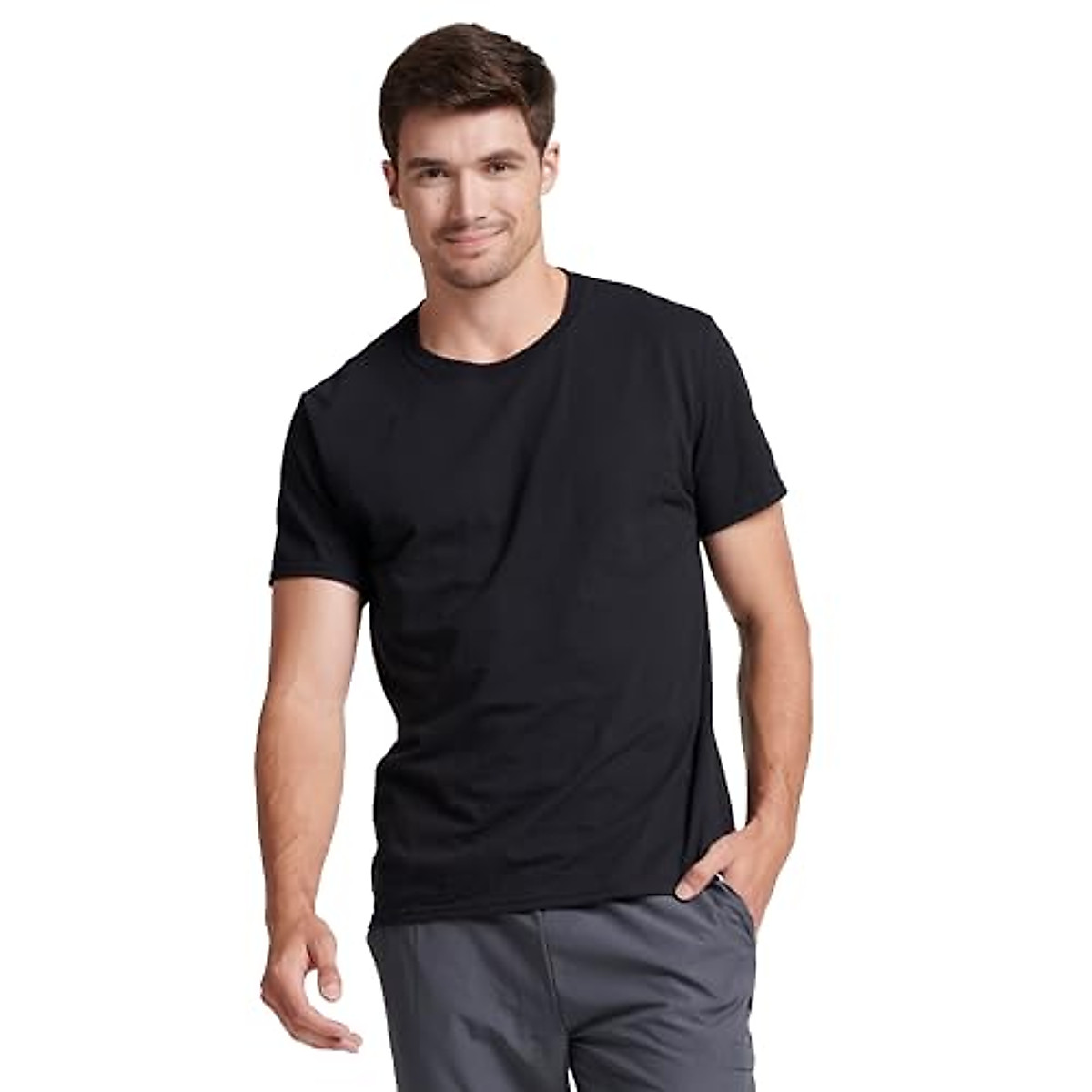 Russell Athletic Mens Men's Cotton Performance Short Sleeve T-Shirt T Shirt, Black, Large US