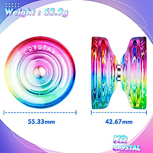 MAGICYOYO K2 Responsive Yoyo for Kids 8-12, Professional Yo yo for Beginners, Plastic Dual Function Yo-Yo with 12 Yoyo Strings, Yo-yos Case Bag + Yoyos Accessory Kit (Blue Pink Yellow Gradient)