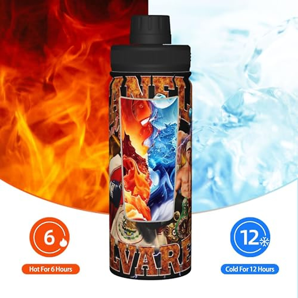 Eevikion Canelo of Alvarez Stainless Steel Insulated Tumbler Sports Water Bottle Hot and Cold Travel Cup 18oz
