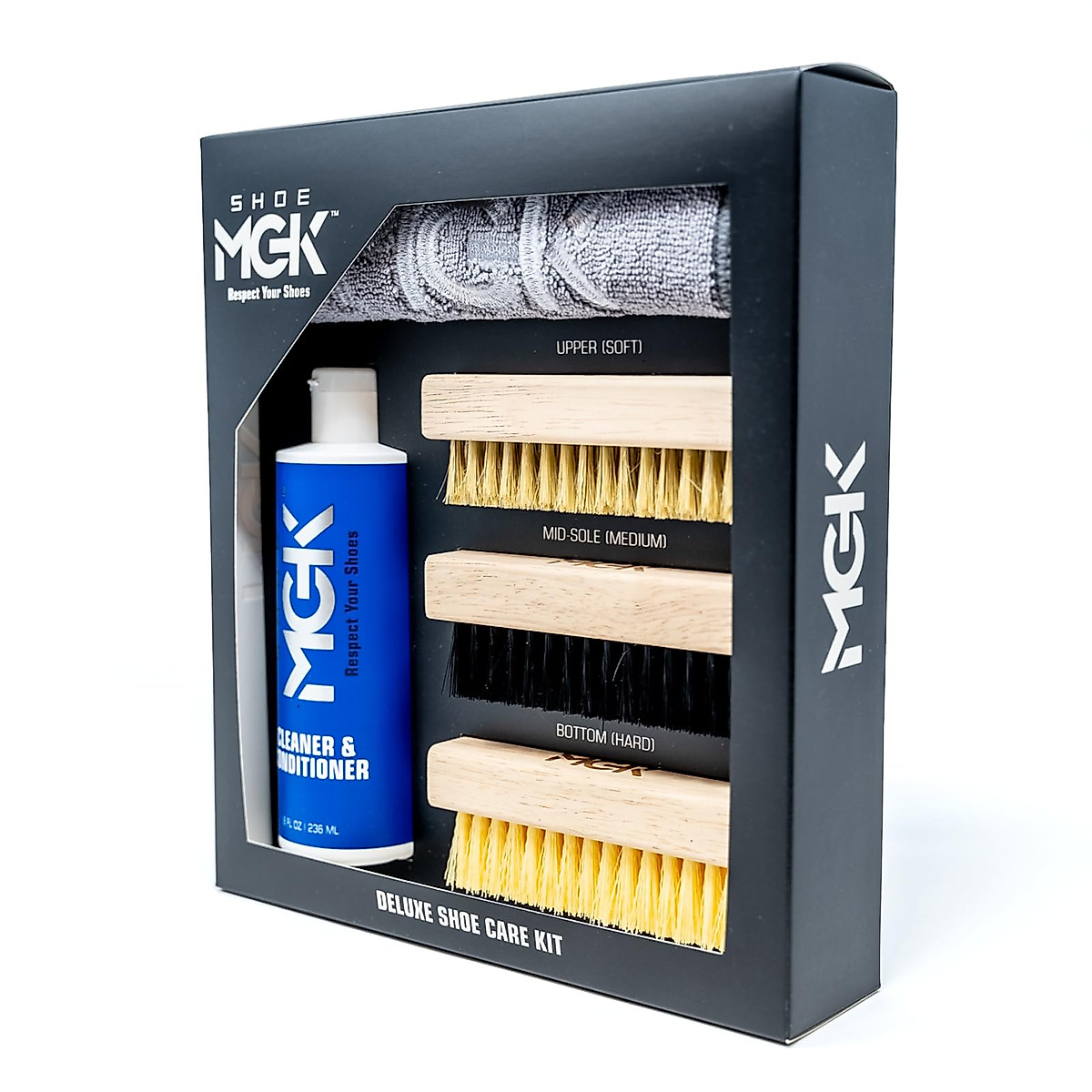 Shoe MGK Deluxe Shoe Brush Kit - Shoe Brush Set with XL Cleaner & Conditioner