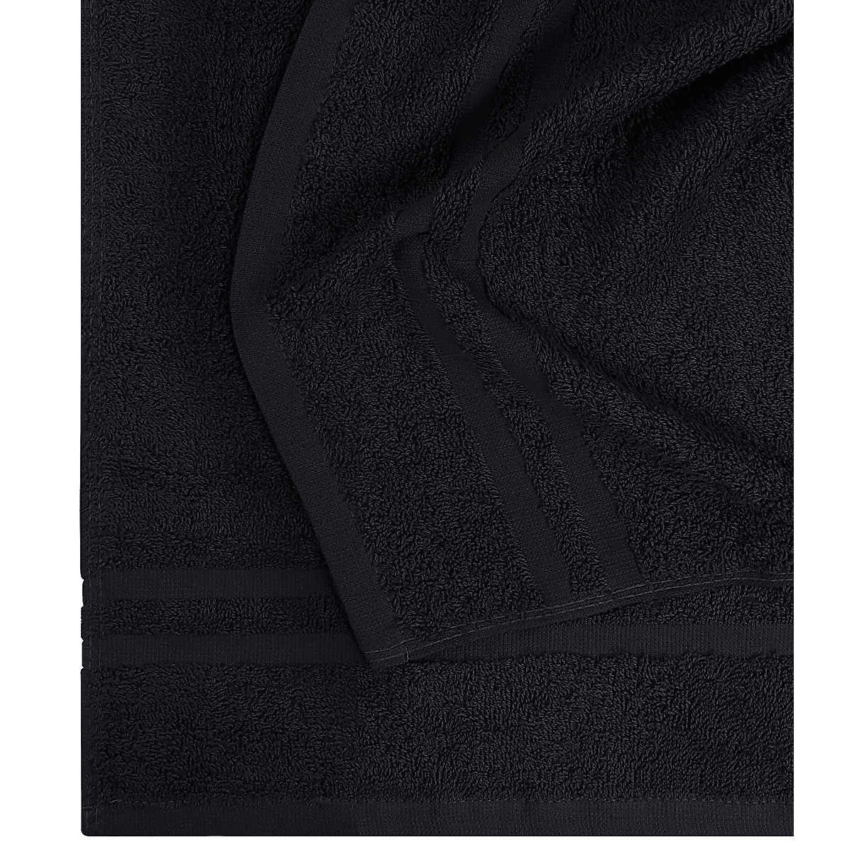 Utopia Towels Cotton Bleach Proof Salon Towels (16x27 inches) - Bleach Safe Gym Hand Towel (24 Pack, Black)