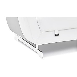 Zuri Furniture Modern Armondo Sofa in Two Tone White Microfiber Leather and Grey Accent