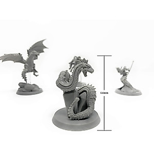 Citadel Black Colossal Onslaught Miniatures Set - 4 Pack - Large 50mm Base, D&D BBEG Unpainted Minis, Includes Dragon, Lich, Beholder, Basilisk