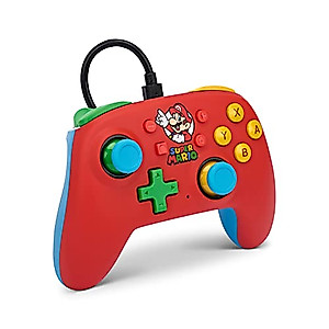 PowerA Nano Wired Controller for Nintendo Switch - Mario Bros., Comfortable Ergonomics, Officially licensed for Nintendo Switch and Nintendo Switch Lite, Compact, Smaller, Portable