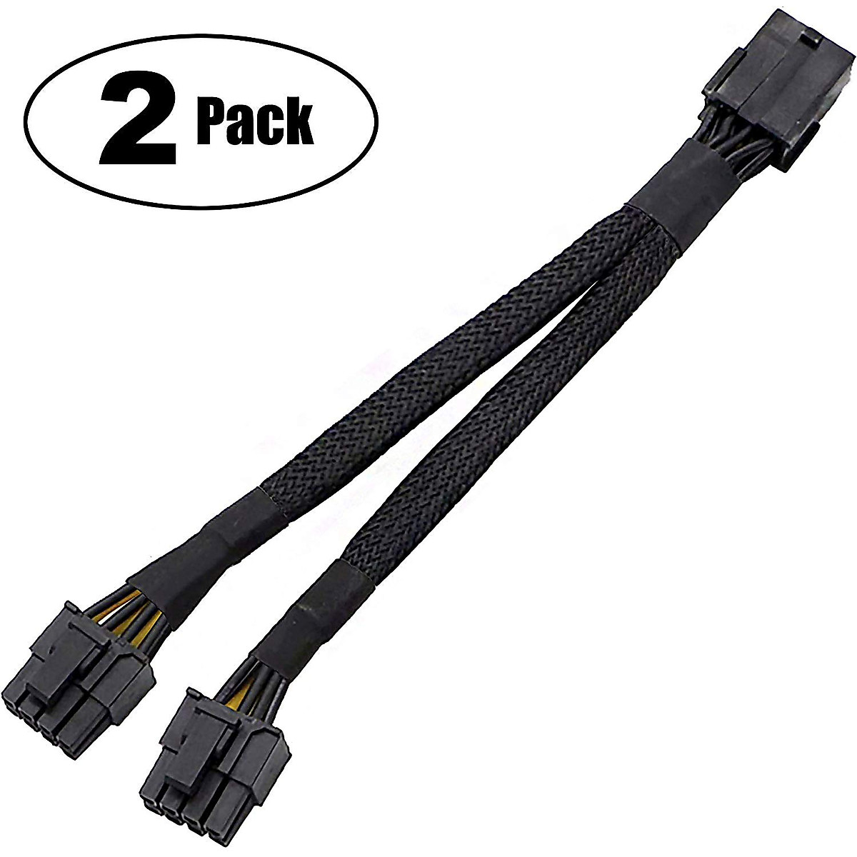 TeamProfitcom 16 AWG GPU VGA PCI-e 8 Pin PCI Express Graphics Video Card GPU VGA 8 Pin Female to Dual GPU 8(6+2) Pin Male Sleeved Splitter Power Extension Cable 12-inches (2 Pack)