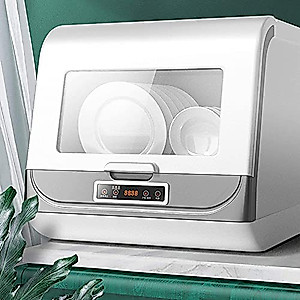 YDTZ Complete Portable Countertop Dishwasher with 5-Liter Built-in Water Tank, 5 Programs, Baby Care, Glass & Fruit Wash No Installation of Small Kitchen Dishwashing Machine (White)