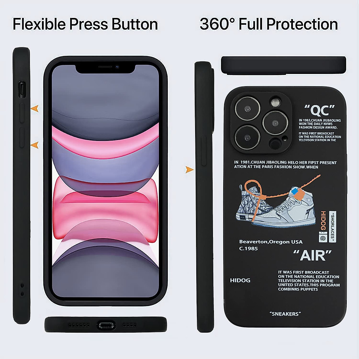 WeedExpert iPhone 13 Pro Max Case - Cool Boys Sports Shoes Brand TPU Phone Cover with Basketball Shoes Funny Pattern - Soft Silicone Shockproof Protective Case for iPhone 13 Pro Max (6.7")